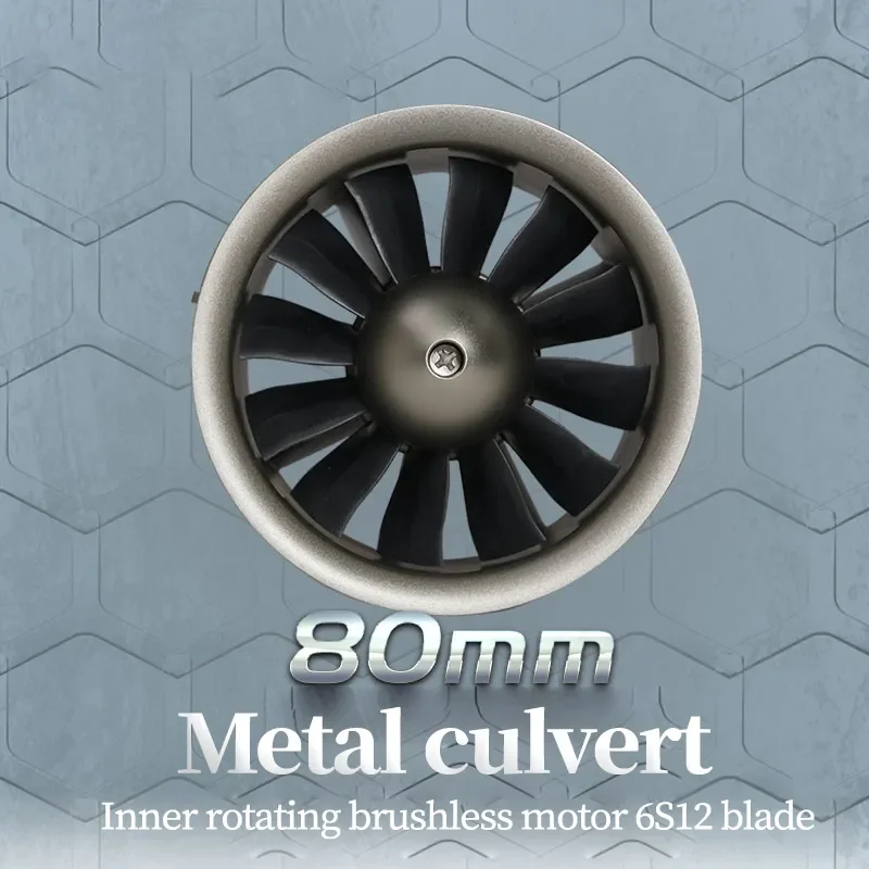 FMS 80mm Ducted Fan EDF 12 blade With 3665 KV2000 Motor (Optional) 6S ...