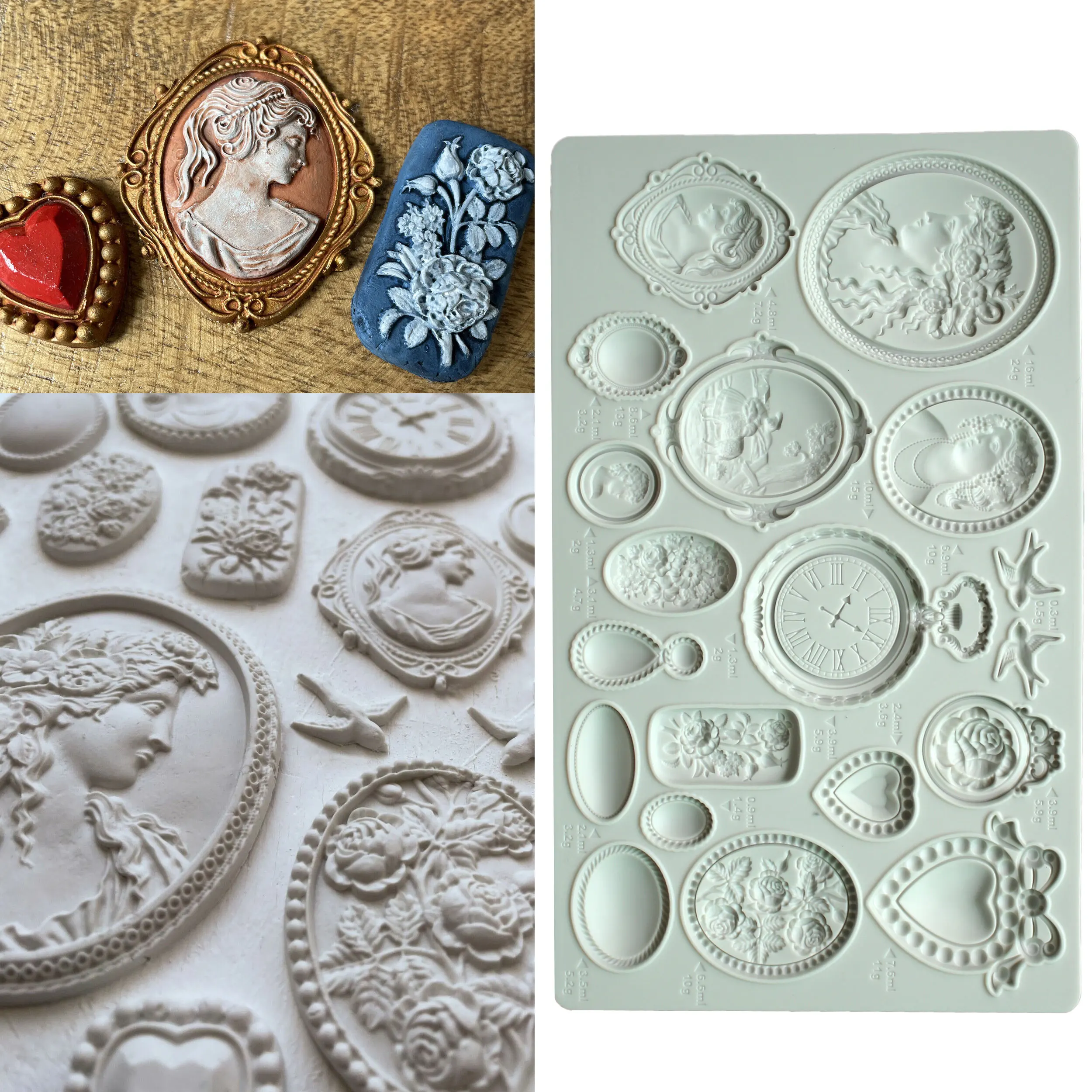 Gemstones, Emblems, Relief Silicone Mold Fondant Cake Decorating ...