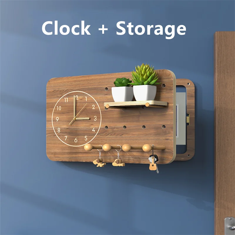 Electric Meter Box Wall Switch Box Storage Punch-free Decor Clock Style ...