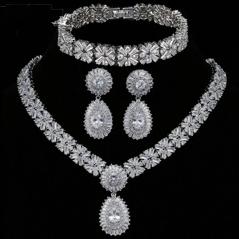 UILZ Conjunto de joyería de circón para mujer, conjunto de collar y ...