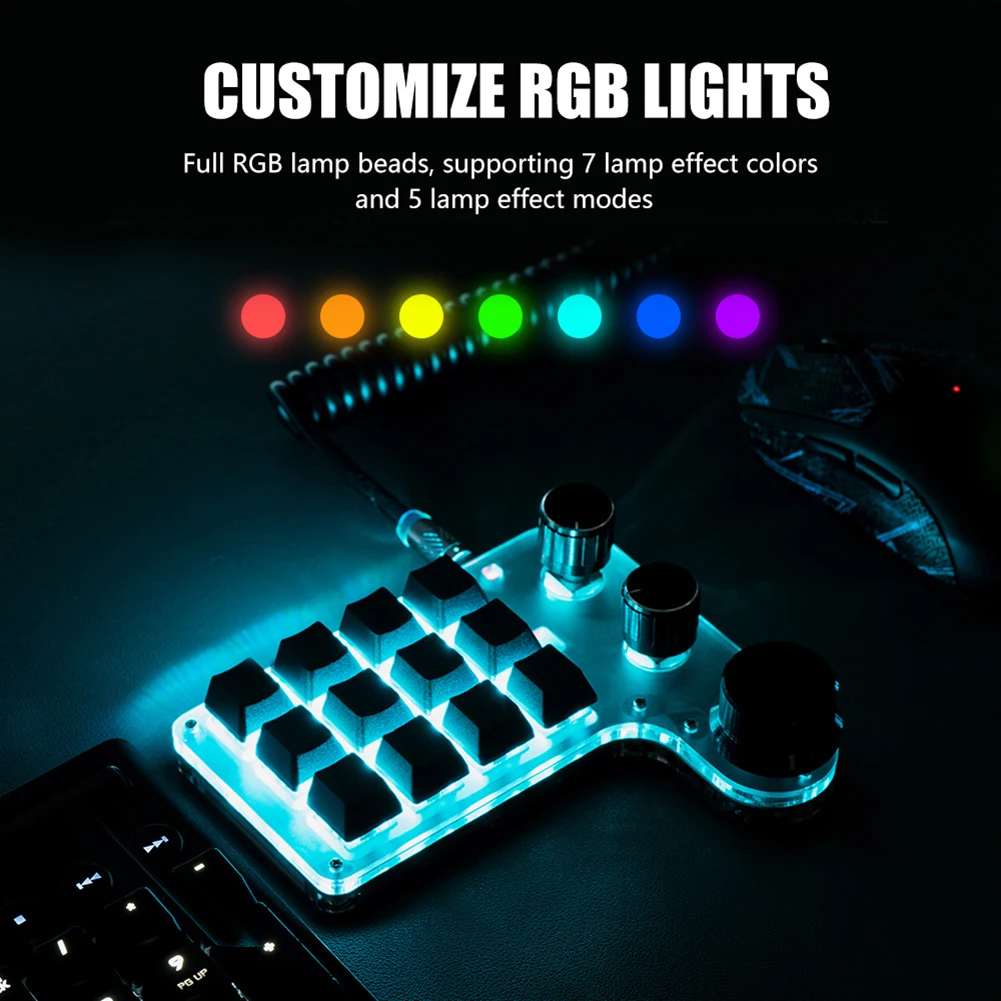 Programmable-Custom-12-3-4-Key-Knob-RGB-Keyboard-7-Colors-Light ...