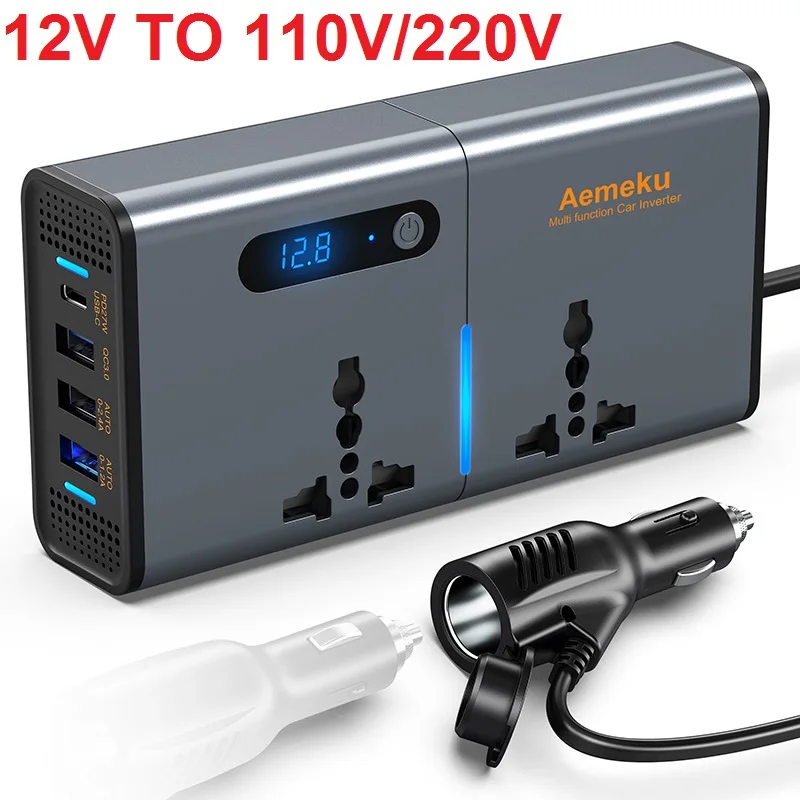 Auto-Inverter-DC-12V-to-AC-110V-220V-Car-Converter-Type-C-USB-Fast ...