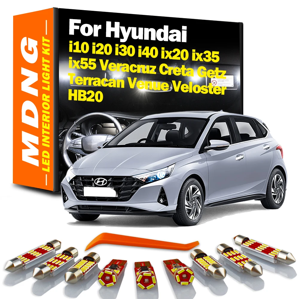 Interior LED Light Kit For Hyundai i10 i20 i30 i40 ix20 ix35 ix55 ...