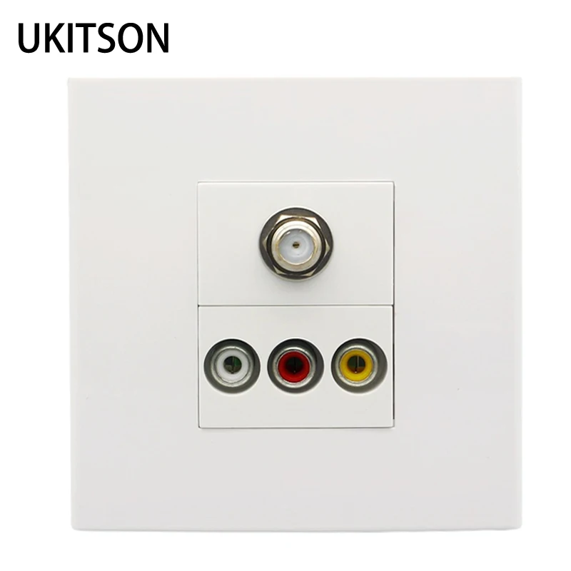 F Head Digital TV Coaxial FTV Connector Socket Panel With 3RCA ...