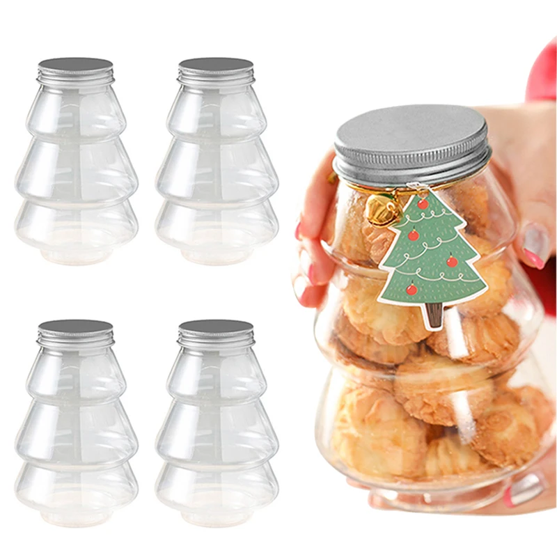 Christmas Candy Biscuits Bottle Sealed Jar Christmas Tree Milk Tea ...