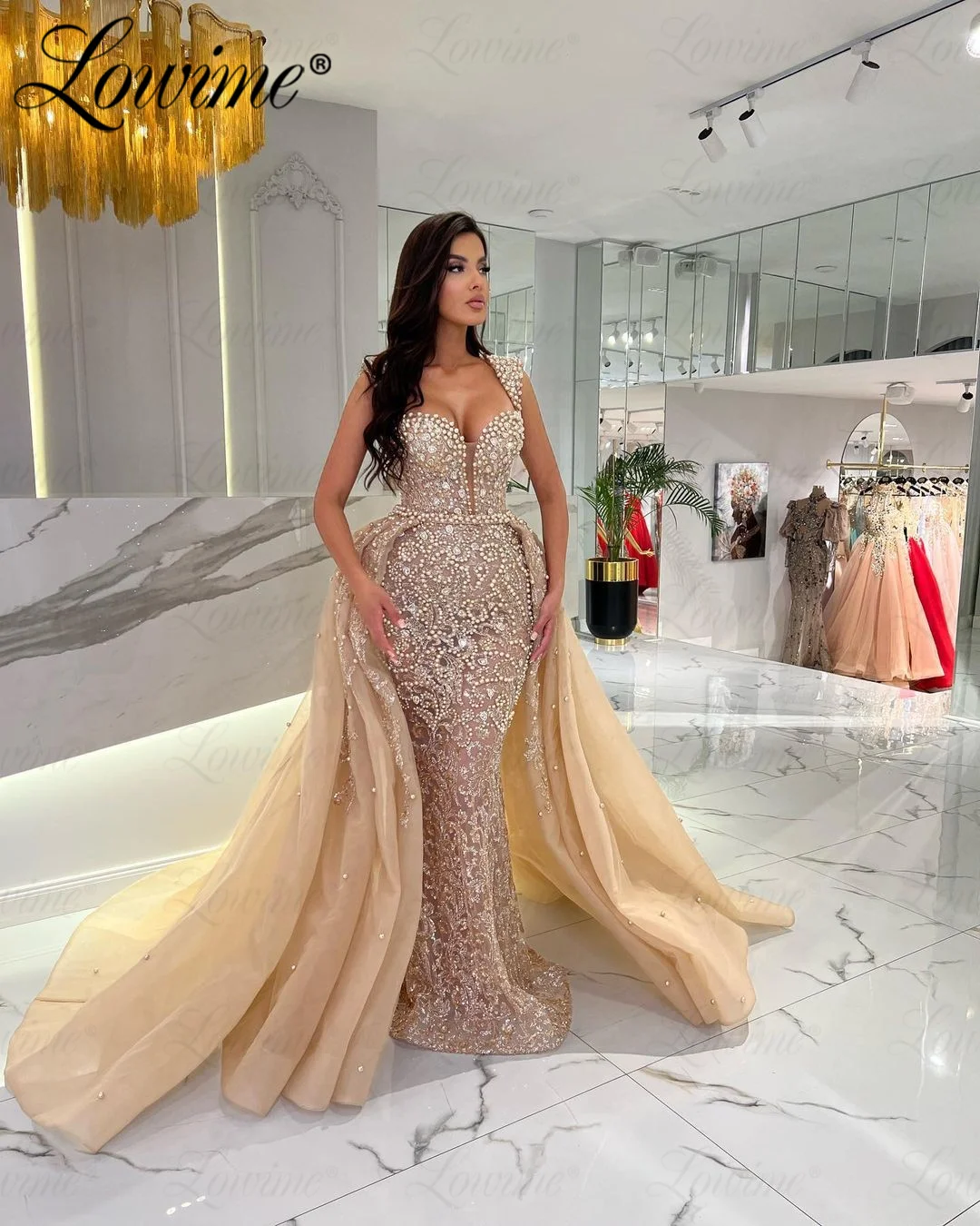 Robe-De-Soiree-Luxury-Beaded-Evening-Dress-Customized-Arabic-Occasion ...