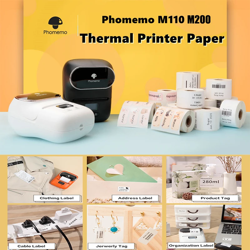 Phomemo-M110-M200-Self-adhesive-Price-Label-Printing-Paper-Jewelry ...