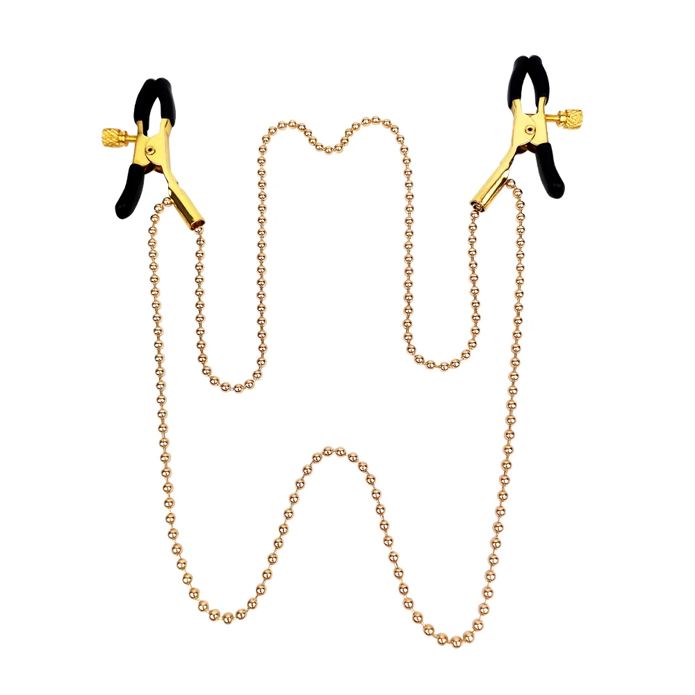 Nipple-Clamp-with-Chains-Adjustable-Nipple-Clips-Metal-Breast-Clip-Body ...