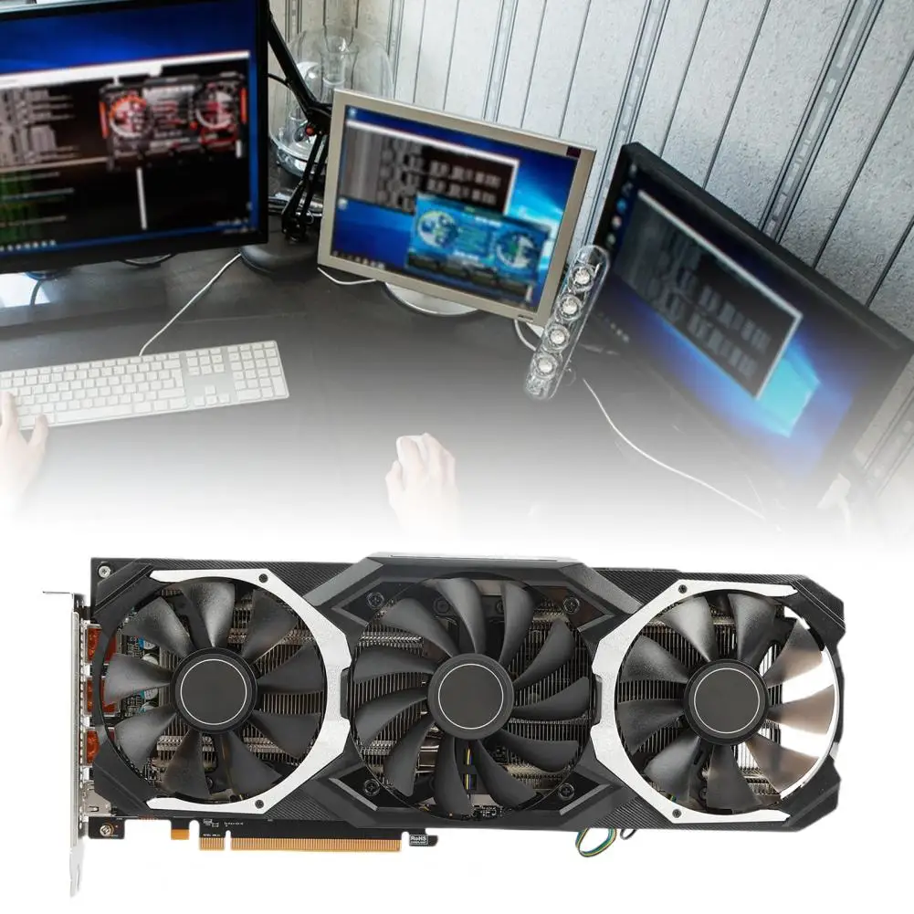 Computer Graphics Card with 3 Cooling Fans 8GB GDDR5 256-Bit Desktop PC ...