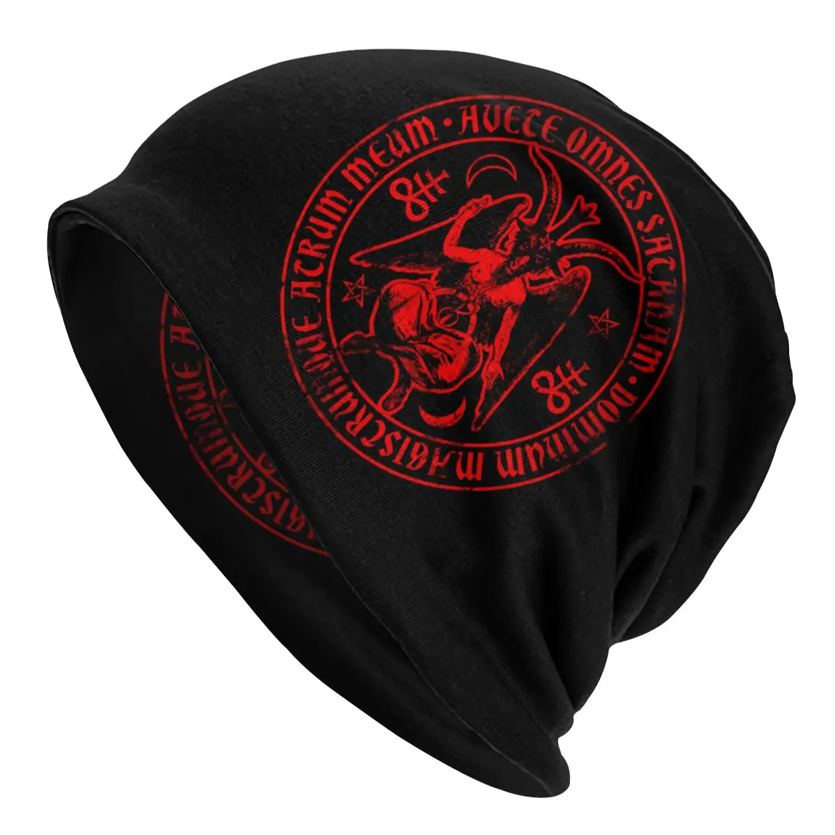 Satanic Baphomet Bonnet Hats Knitted Hat Goth Street Skullies Beanies ...
