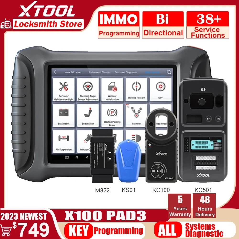 XTOOL X100 PAD3 2023 Newest Car OBD2 Key Programmer X100PAD3 Professional Diagnostic Tools ...