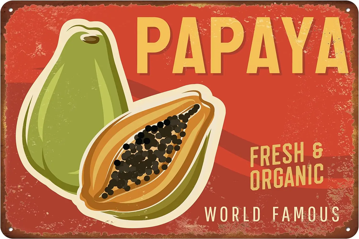 Vintage-Fruits-Sign-Papaya-Tin-Sign-Country-Home-Decor-Sign-Metal-Sign ...