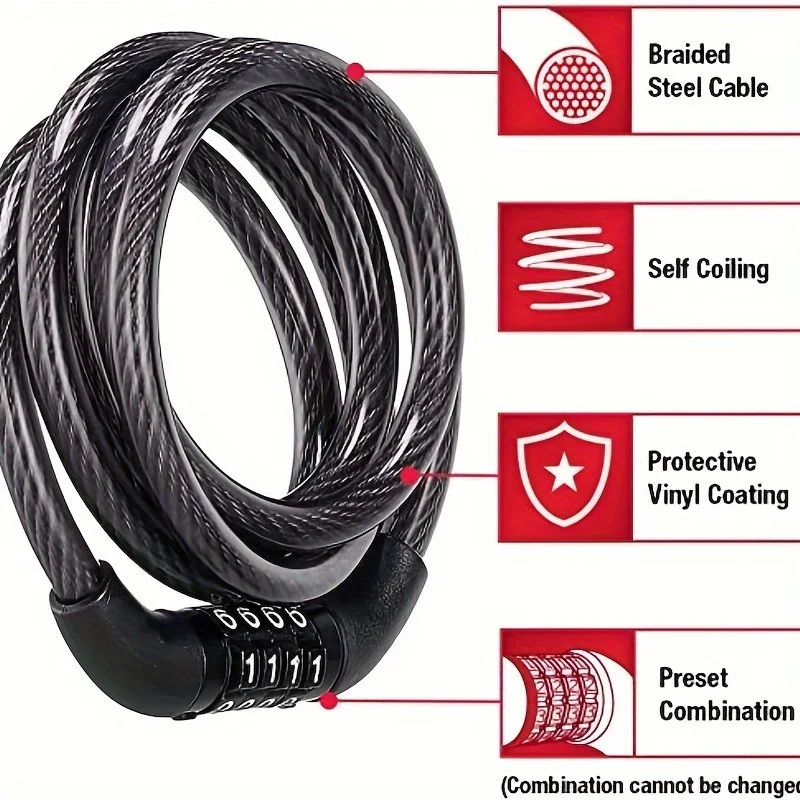 Anti-Theft-Bicycle-Combination-Lock-Strong-Steel-Cable-Drill-Resistant ...