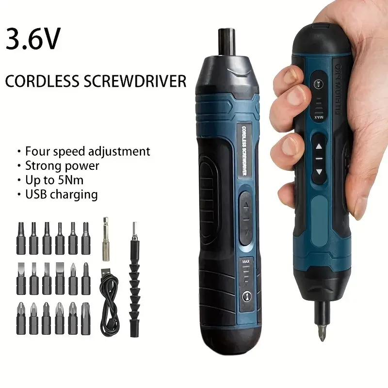 Mini-Electric-Screwdriver-Set-3-6V-USB-Rechargeable-1300mah-Adjustment ...