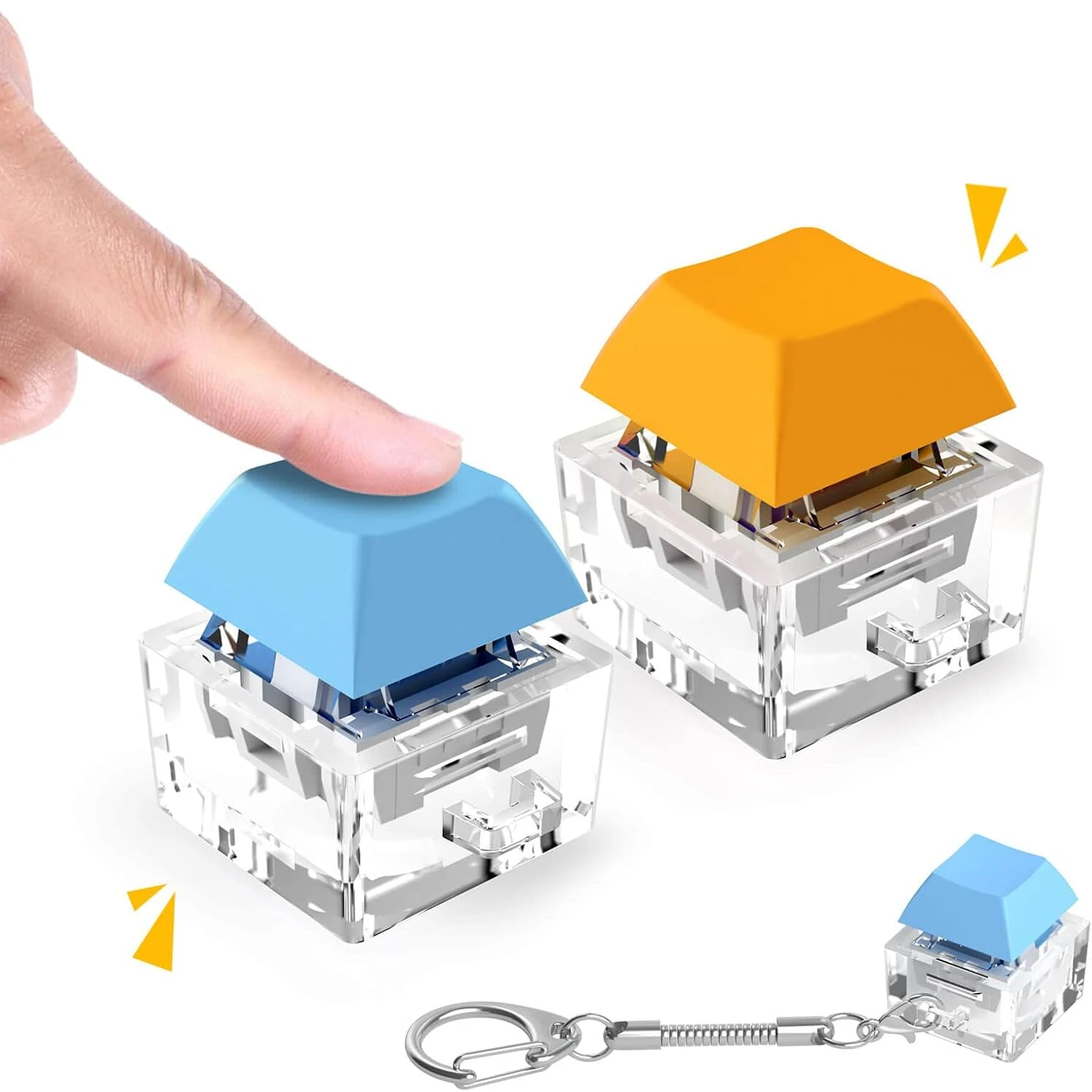 Keyboard-Fidget-Toys-Key-Chain-Keycap-Fidget-Keychain-Mechanical-Key ...