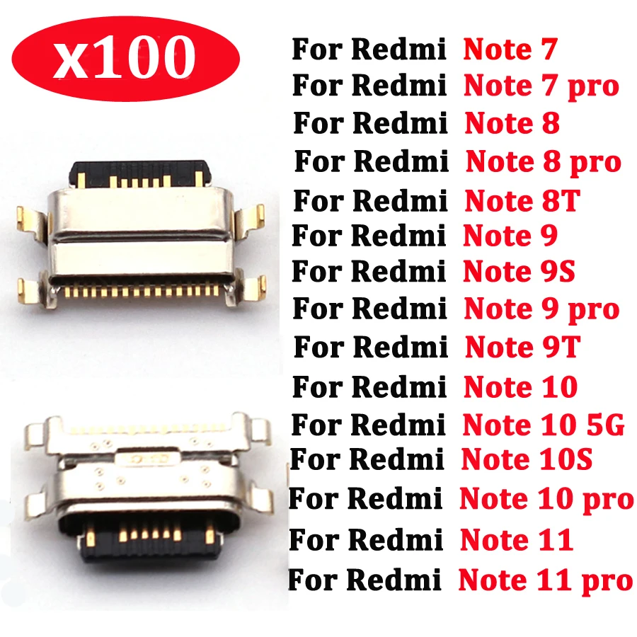 100Pcs-USB-Charging-Port-Connector-Charge-Jack-Socket-Plug-Dock-New-For ...