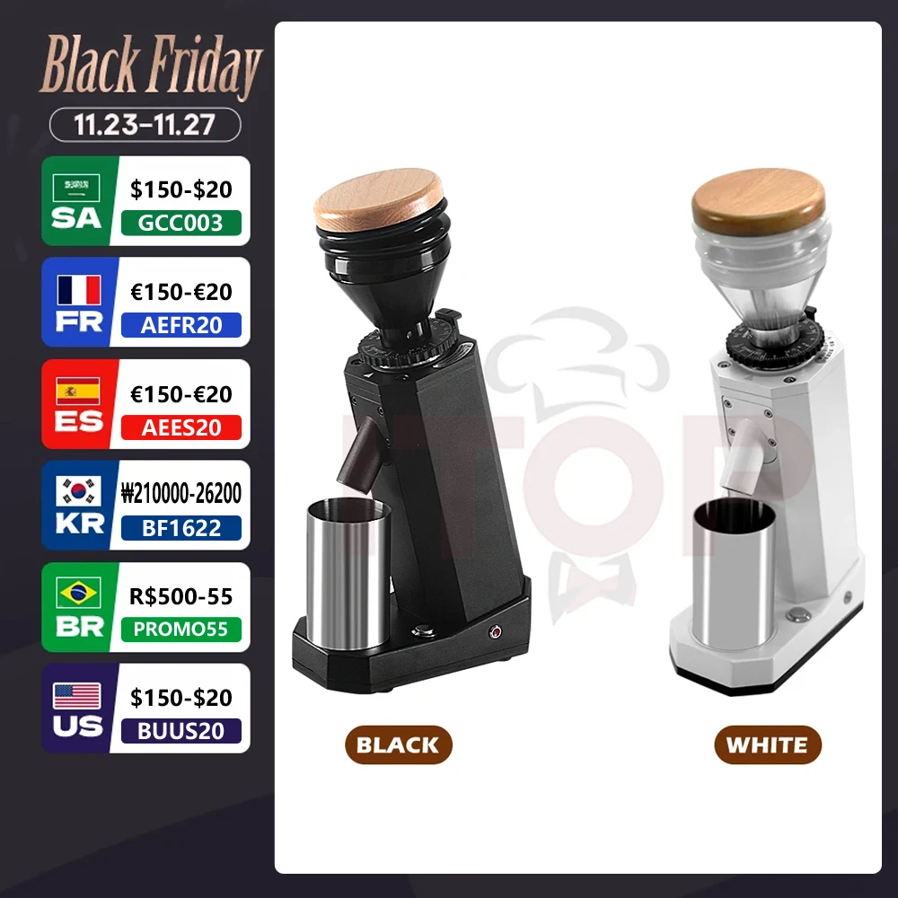 ITOP40-Coffee-Grinder-40MM-Titanium-Burr-Metal-Bean-Hopper-75g-Wooden-Lid-Elegant-Samll-Coffee ...