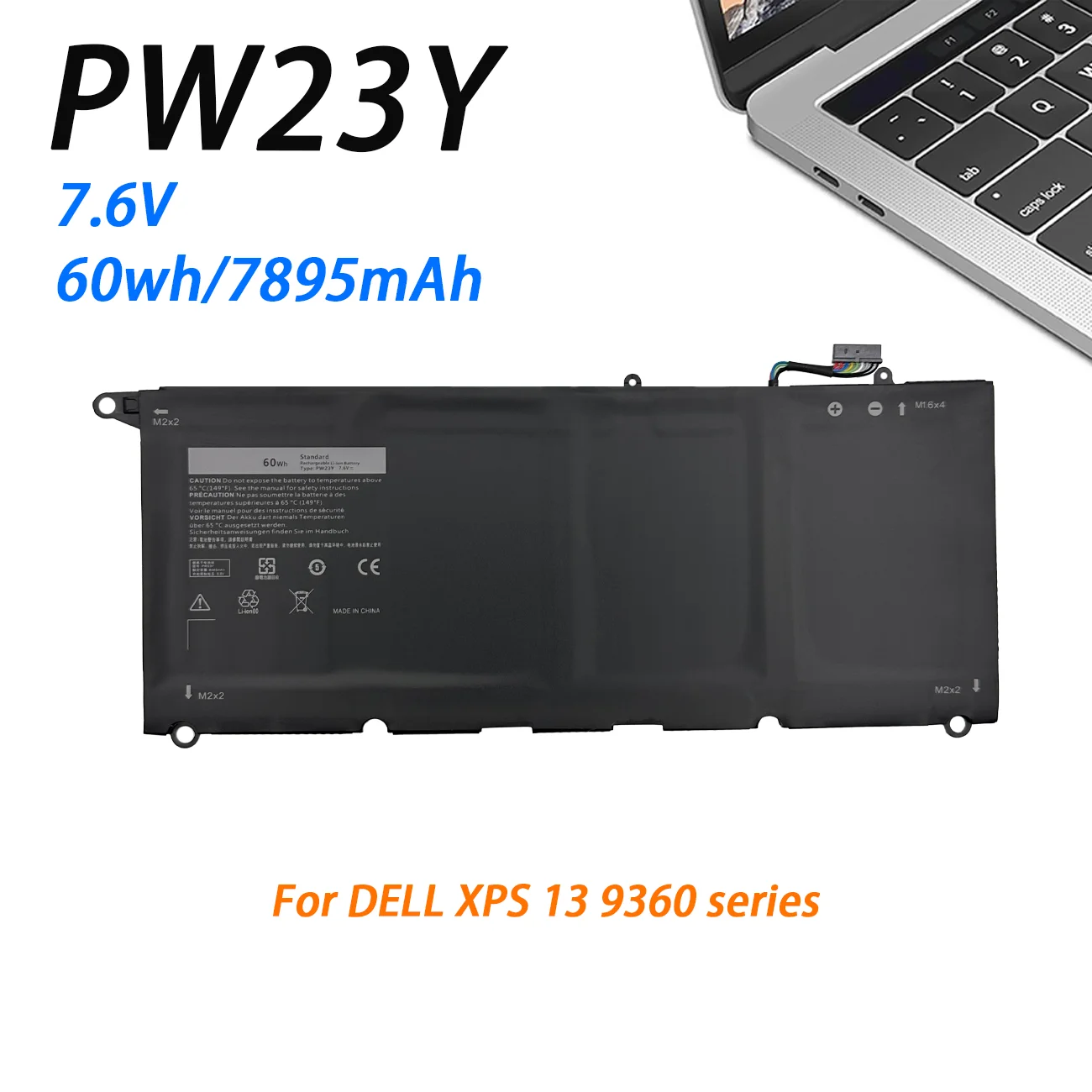 NEW-PW23Y-Replacement-Laptop-Battery-for-DELL-XPS-13-9360-Series-RNP72 ...