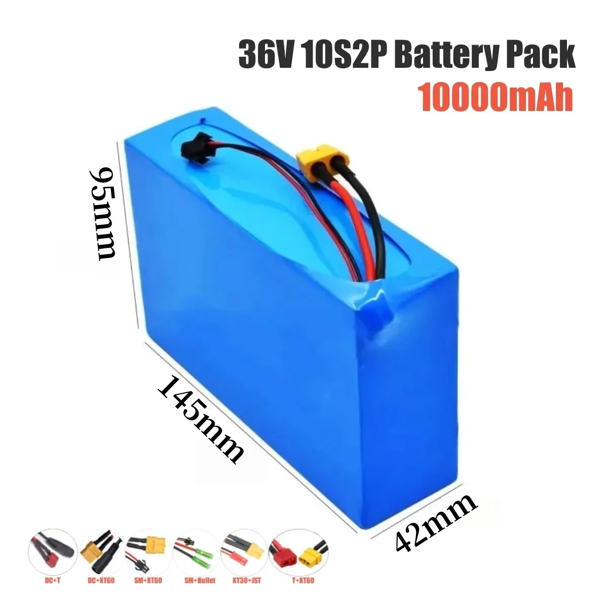 36V 10S2P lithium battery, 10000mAh with BMS, suitable for 42V electric ...