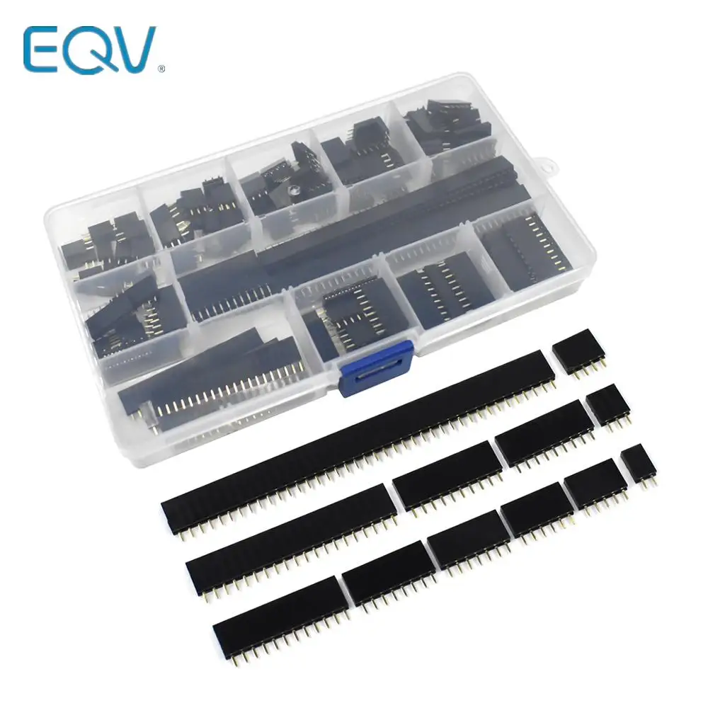 155pcs/box 2.54mm single row pin socket Female Header connector 2/3/4/5/6/7/8/9/10/12/20/40pin ...