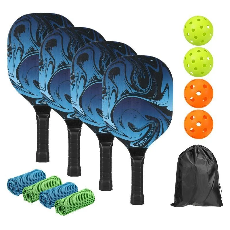 Juego-de-paletas-de-Pickleball-con-4-raquetas-de-Pickleball-de-madera ...