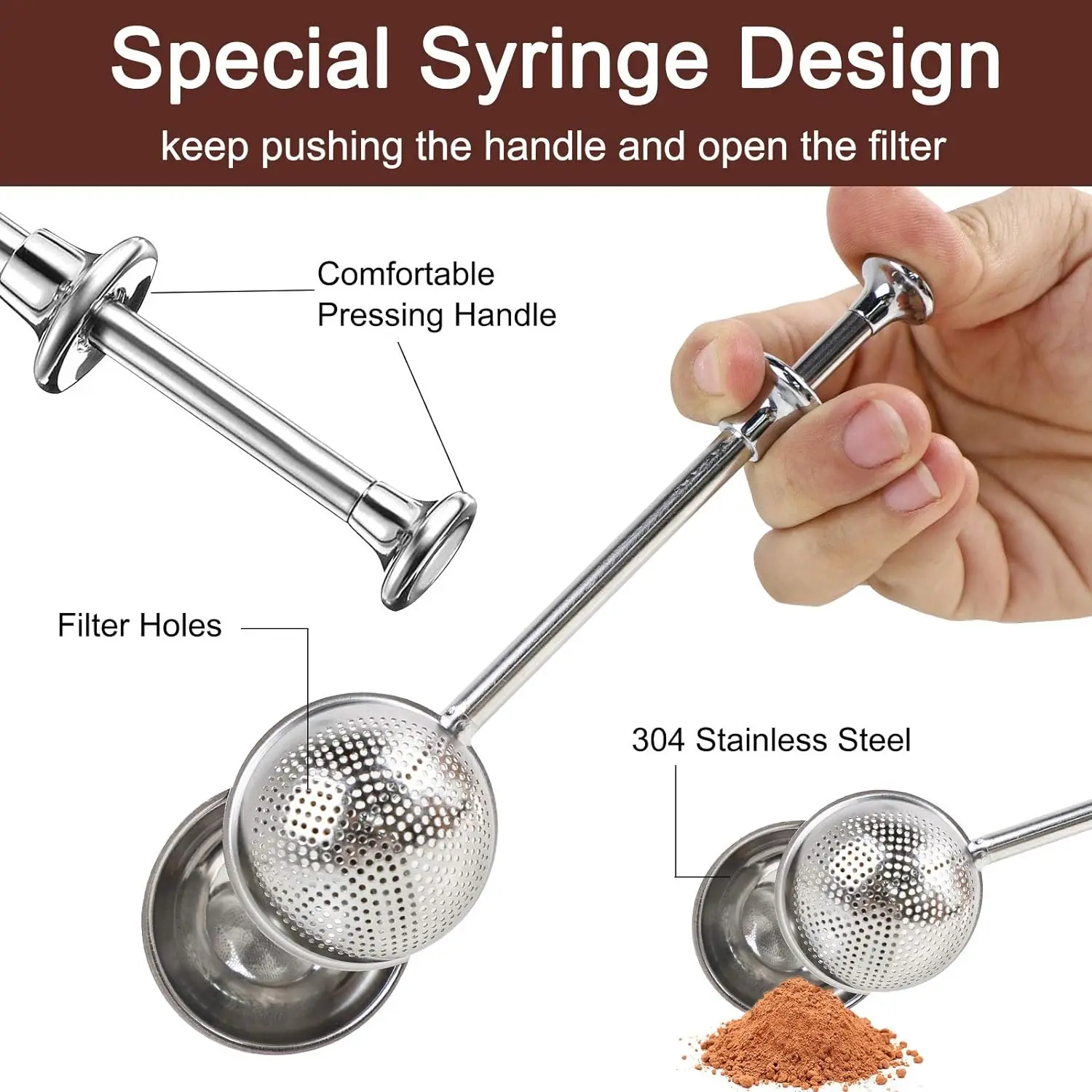 Tea Strainer 2-Pack Stainless Steel S & Baking Dusting Wands - Multi ...