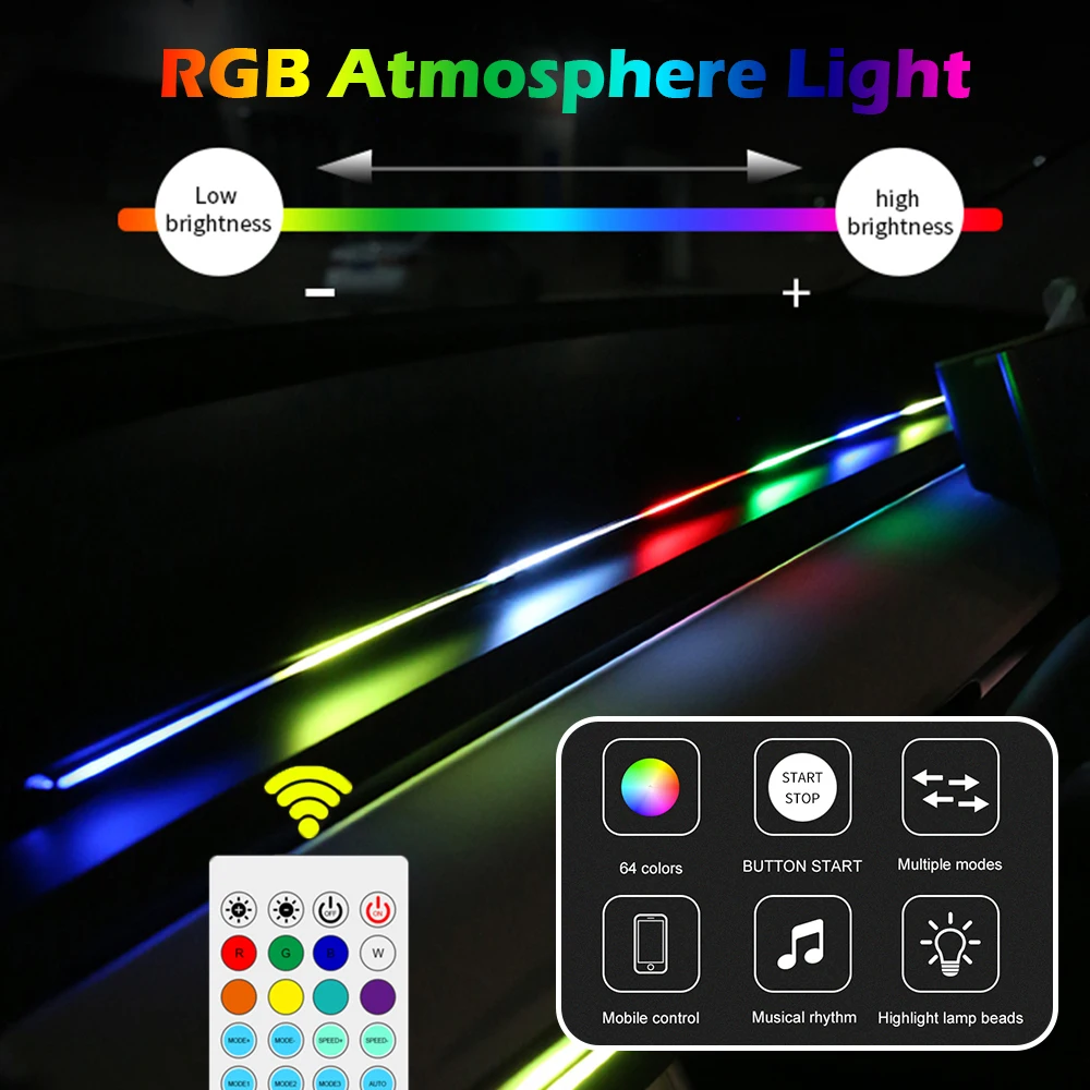 Car-Ambient-Lights-Remote-Control-Auto-Interior-RGB-LED-Strip ...