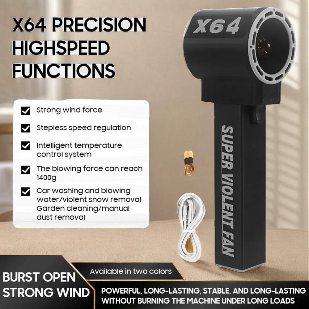 Violent-Turbo-Fan-64mm-Brushless-Motor-1400g-Thrust-Electric-Dust-Blower-Handheld-Turbo-Jet-Fan ...