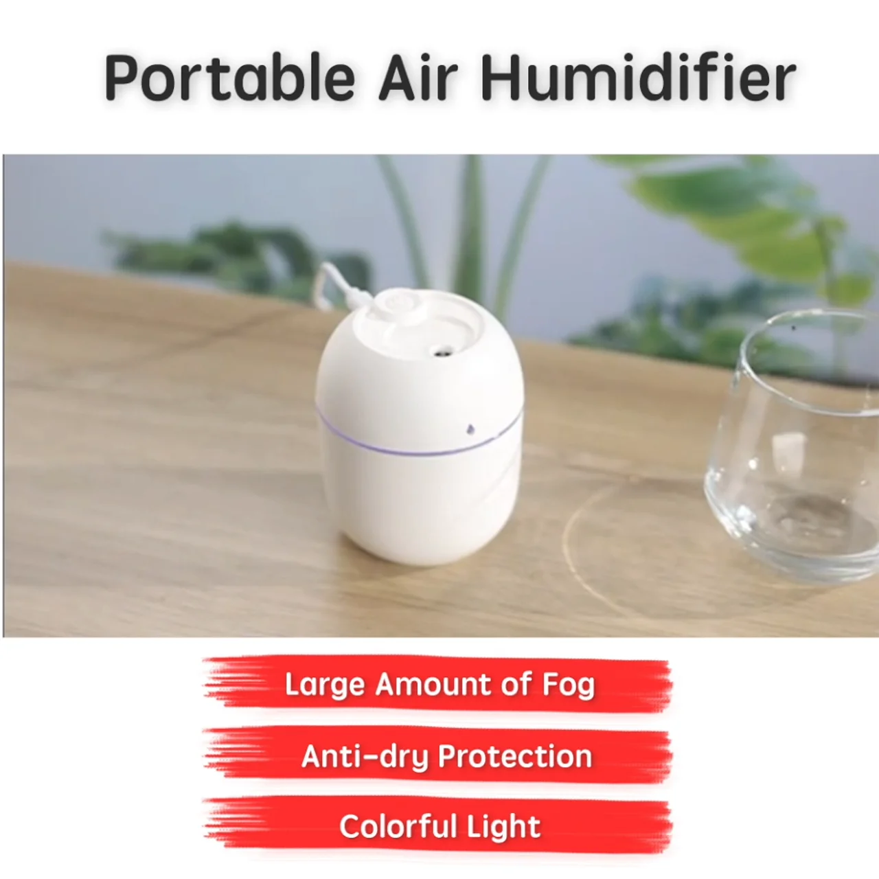 220ml Air Humidifier LED Ambient Light Spray Humidifier Aromatherapy ...