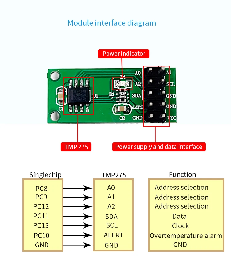 TMP275 I2C 온도 센서(TMP275 I2C Temperature Sensor)