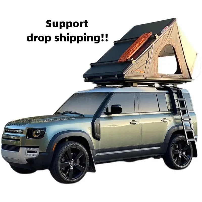 Camping-Waterproof-Triangular-Tent-Box-Rooftop-Aluminum-Hard-Shell-Car ...