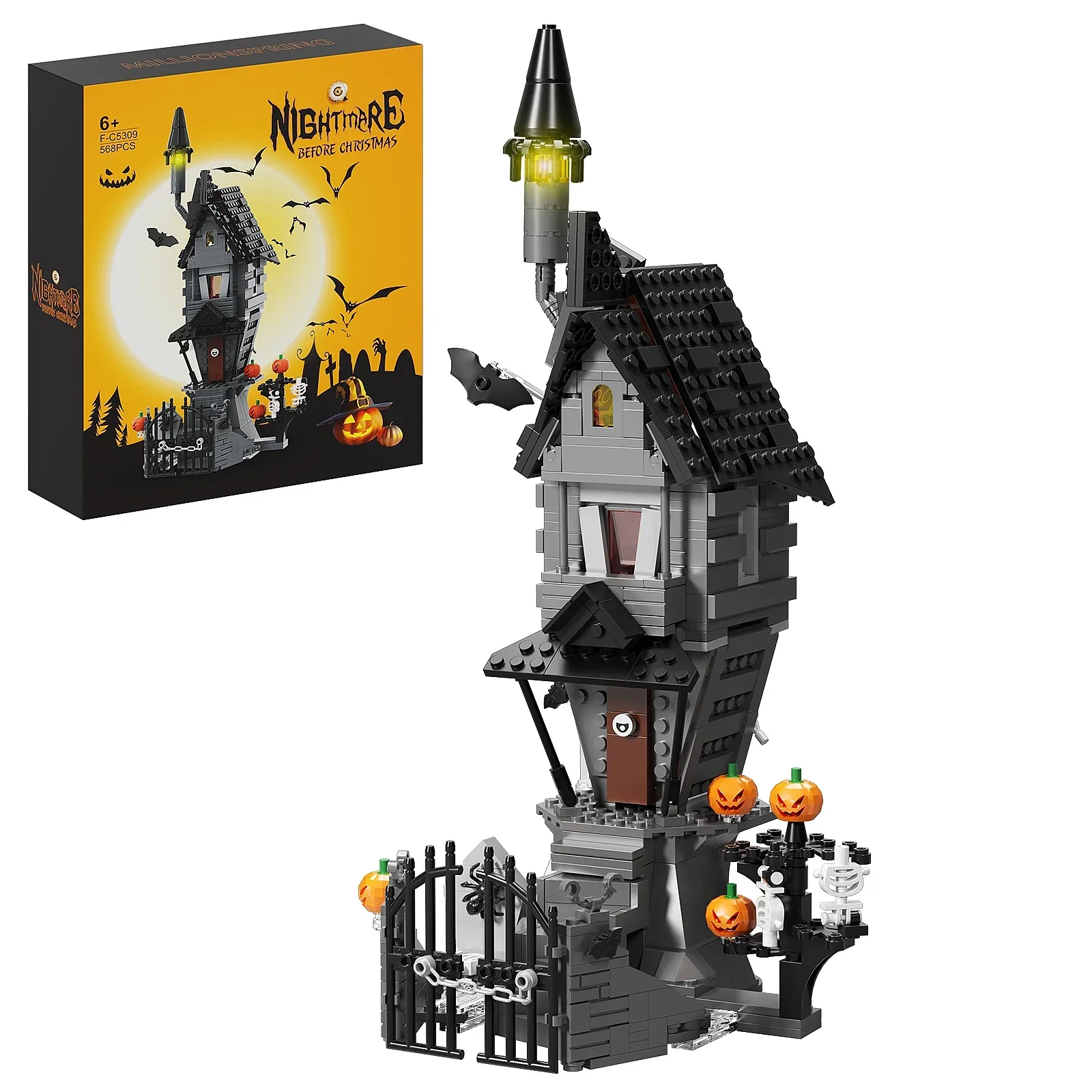 MOC House-Nightmareal Before Building Blocks Set Ghost Skeleton Hut DIY ...