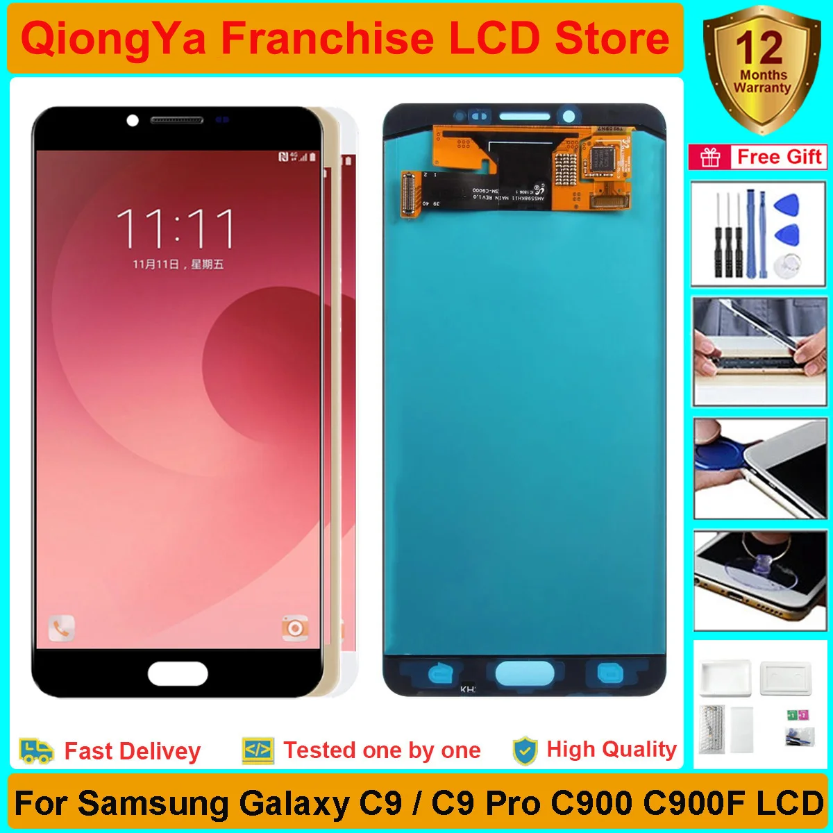 6-0-Super-AMOLED-C9-Display-For-Samsung-Galaxy-C9-Pro-SM-C9000-C900F ...