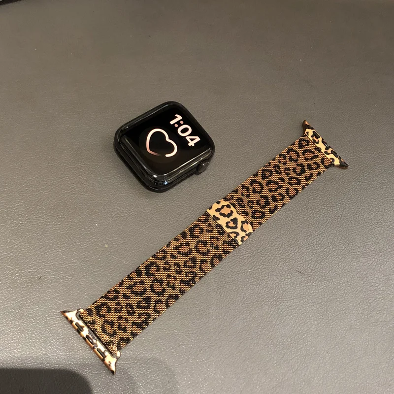 Trend-Leopard-print-Band-For-iwatch-38-42-41mm-For-Apple-Watch-Strap ...