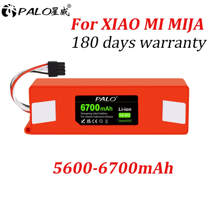 PALO 6700mAh Robotic Vacuum Replacement Battery for Xiaomi Mijia Roborock 1S S5 S6 S50 S51 S55 ...