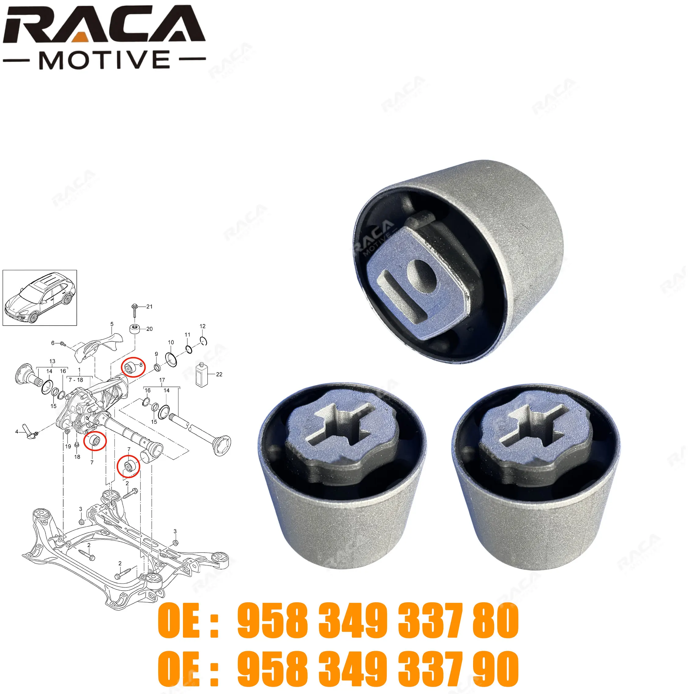 3 Pcs High Quality Front Axle Transmission Differential Bushing for ...