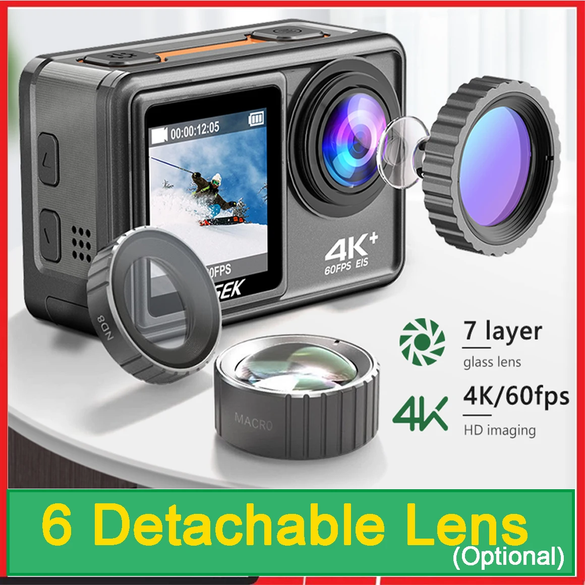 AUSEK-S81ER-Action-Camera-4K-60FPS-EIS-Video-with-Optional-Filter-Lens ...