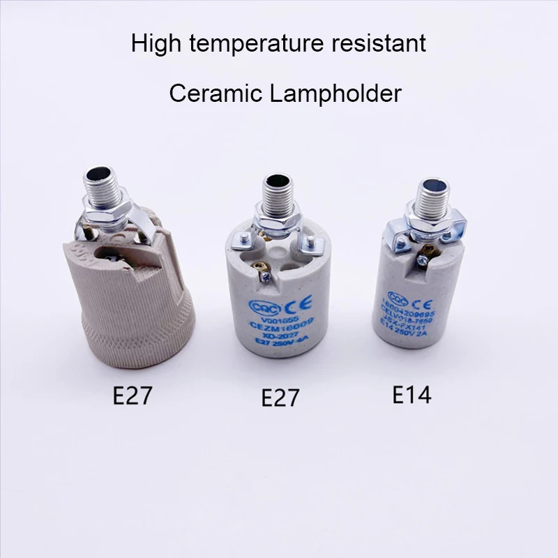 E14/E27 Screw Ceramic Lampholder High Temperature Resistant Ceramic ...