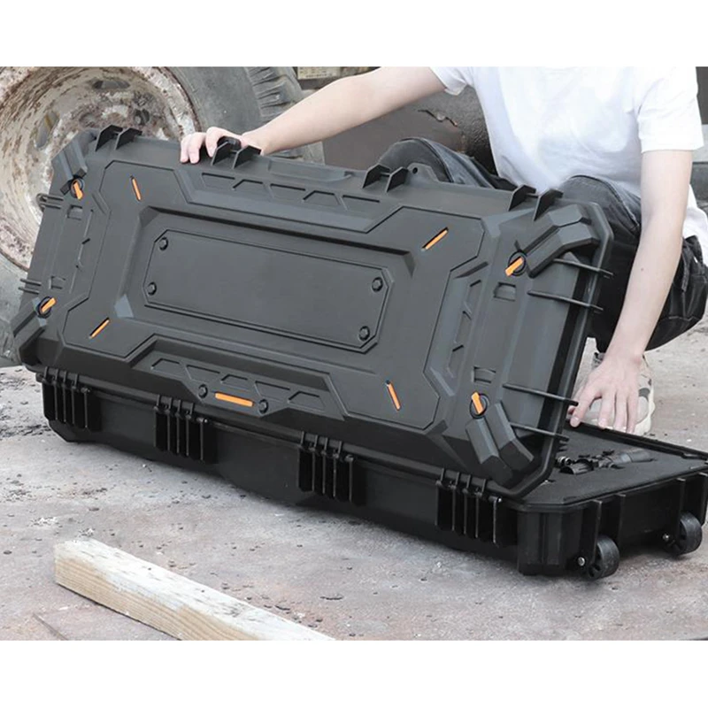 43 Inch Hard Shell Gun Case ABS Tactical Rifle Box Padded Foam Lining ...