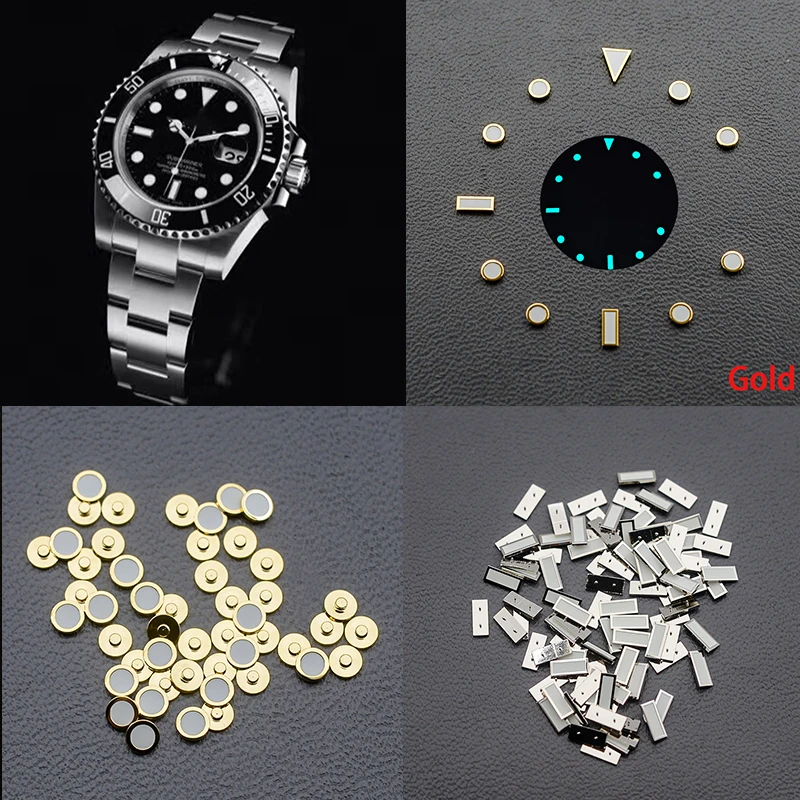 Blue Green Luminous Watch Dial Hour Indices Markers For Subr GMT Men's ...