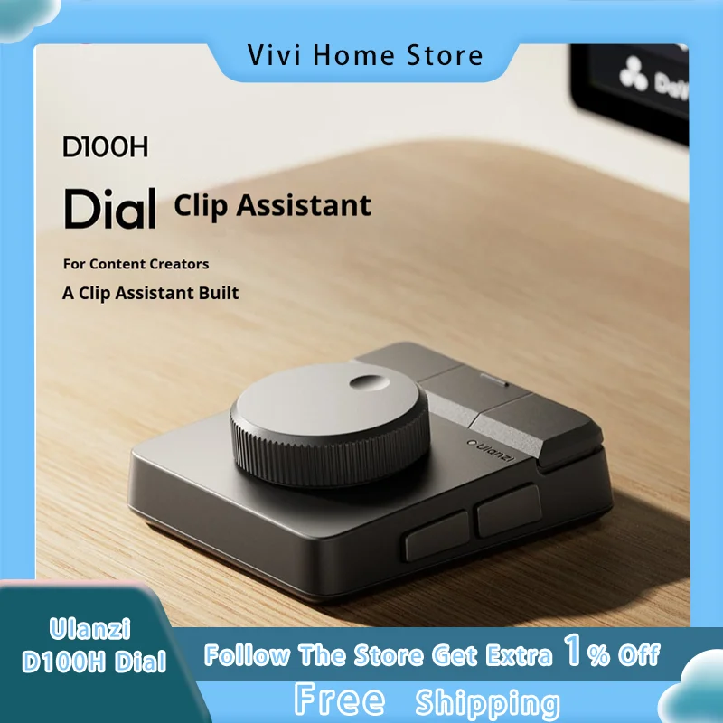Ulanzi D100H Dial Wireless Desktop Controller Infinite Knob Vibration ...