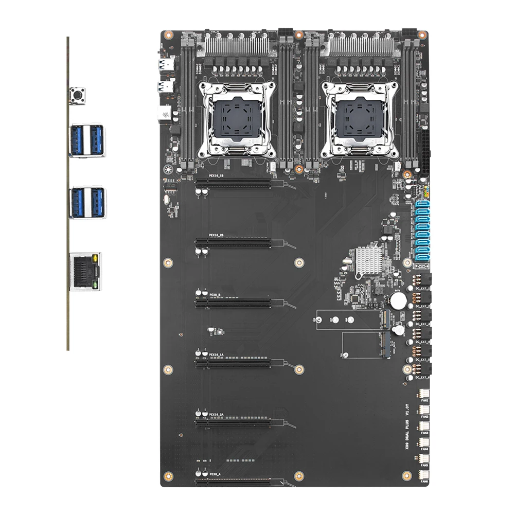 X99 DUAL PLUS Mining Mainboard 4 *USB3.0 LGA 2011-3 V3/V4 CPU Socket ...