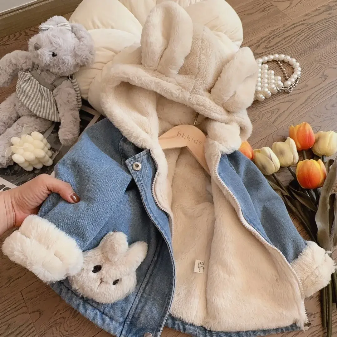 Herbst-Winter-verdicken-warme-Baby-M-dchen-Jeans-jacke-niedlichen-Pl ...