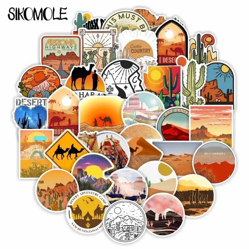 10-30-50PCS-Cartoon-Desert-Outdoor-Geography-Stickers-Guitar-Kids-DIY ...
