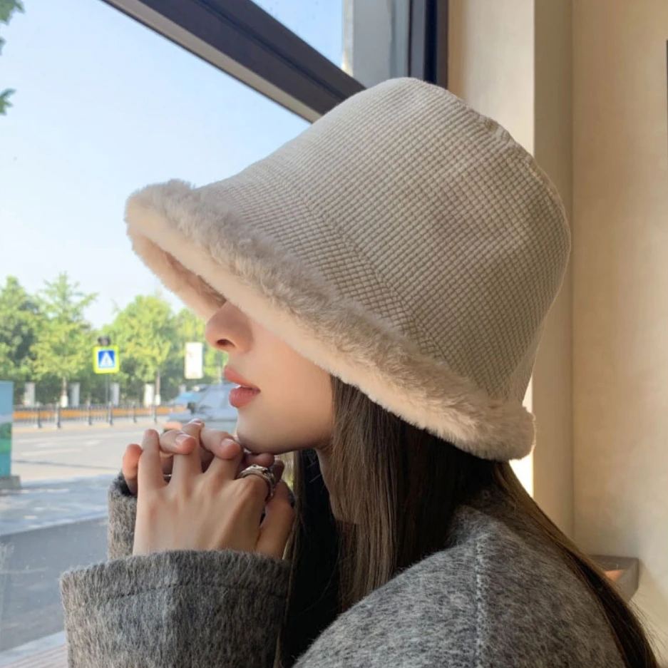 Bucket Winter Hats Women | Bucket Hat Fashion Winter | Bucket Hat Plush ...