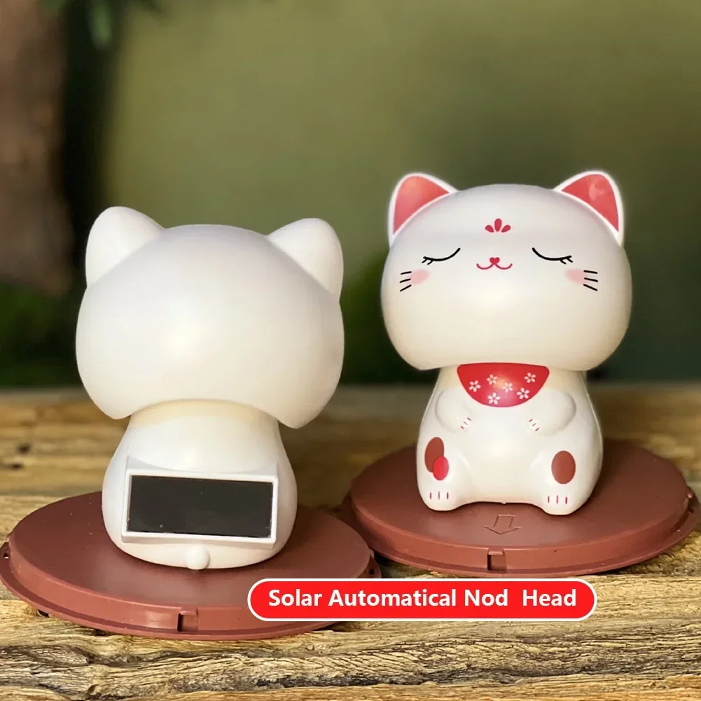 Solar-Powered-Cute-Nod-Head-Cat-Wealth-Waving-Decoration-Cute-Swinging ...