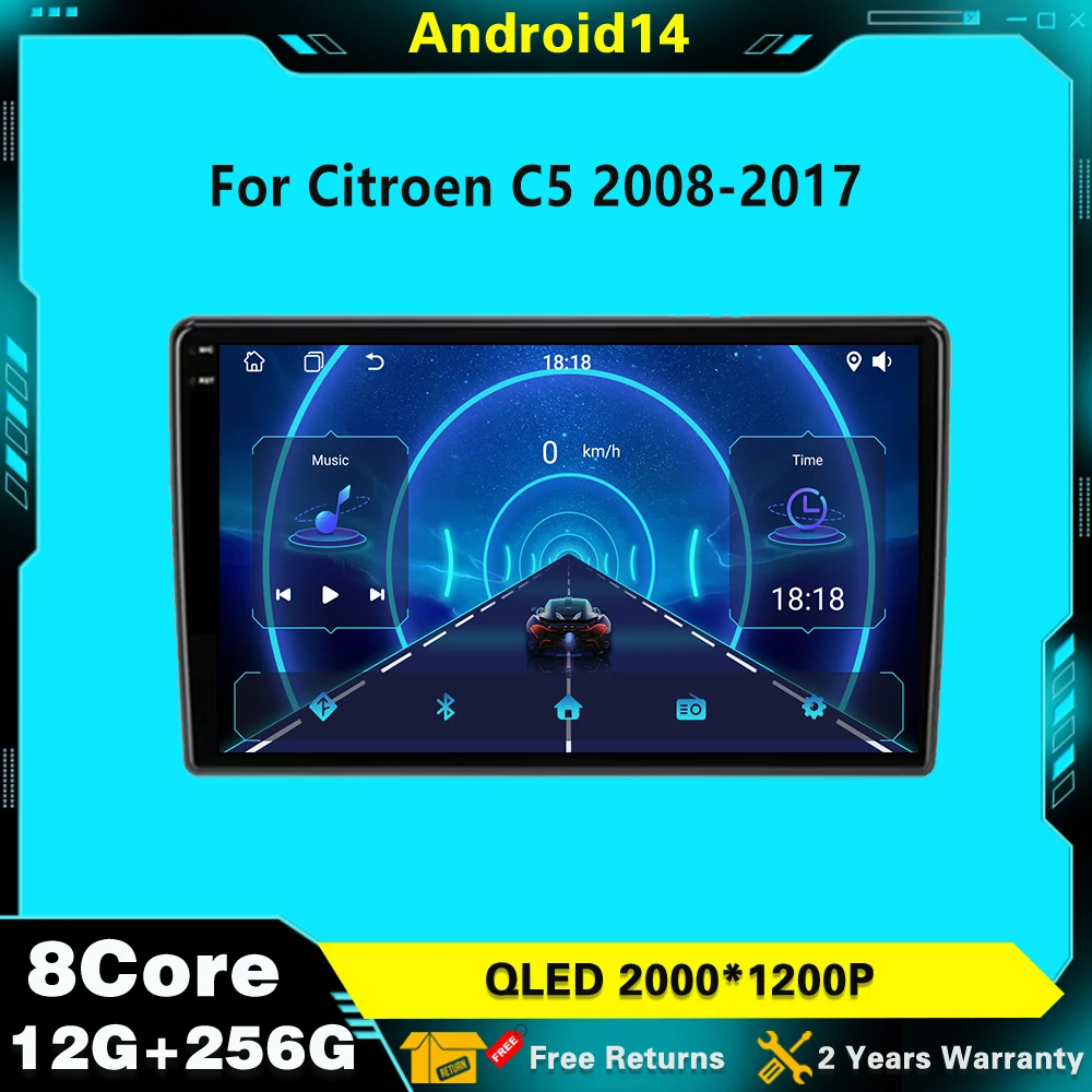 Android 14 9 inchi Car Radio For For Citroen C5 2008 - 2017 wireless ...