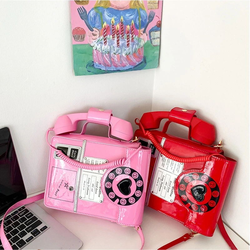 Women-Telephone-Shaped-Handbag-and-Purses-Retro-Phone-Top-Handle ...