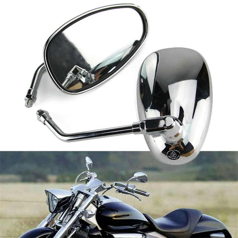 10mm-Chrome-Chopper-Motorcycle-Rear-View-Side-Mirrors-For-Honda ...