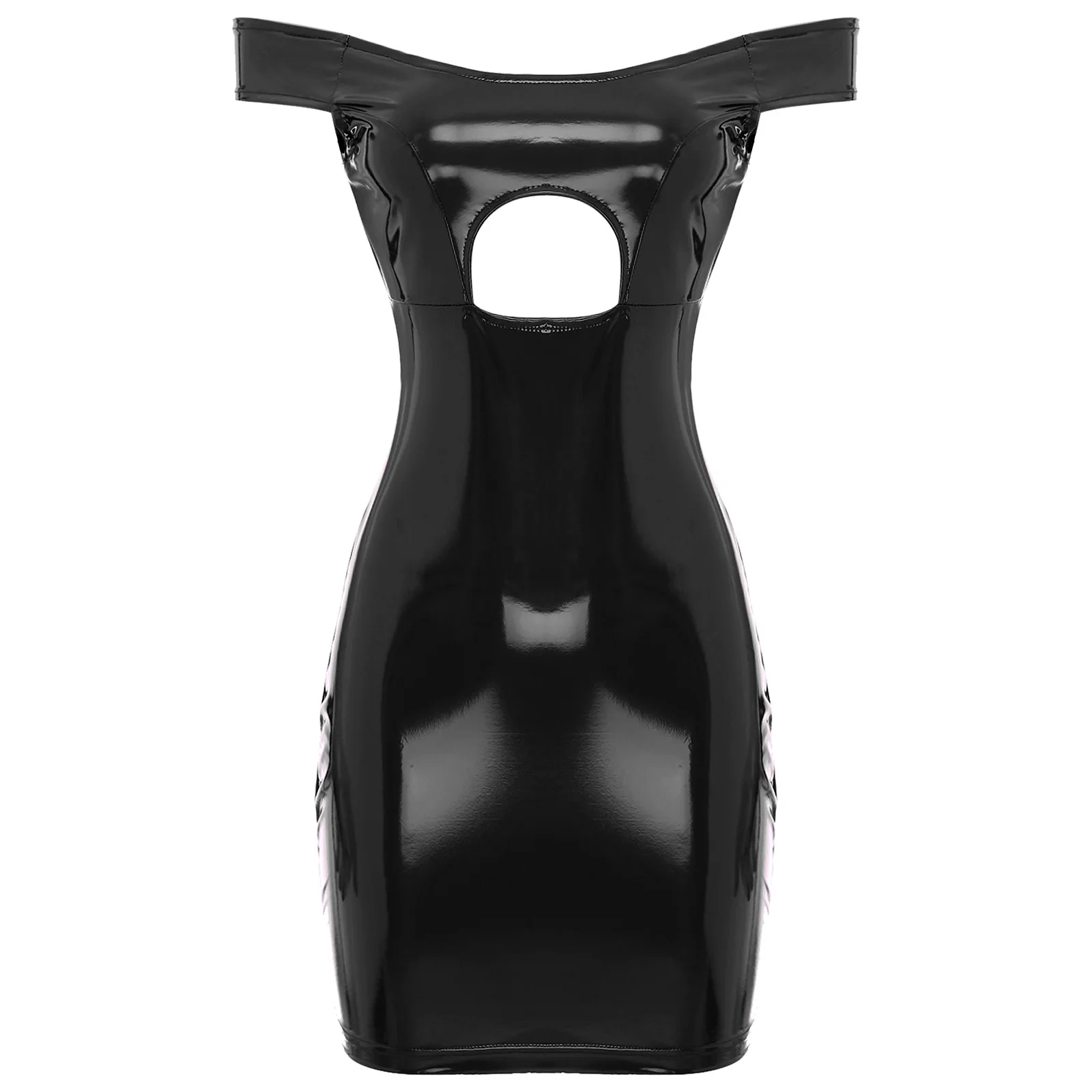 Womens-Glossy-Patent-Leather-Bodycon-Dress-Gothic-Clubwear-Punk ...